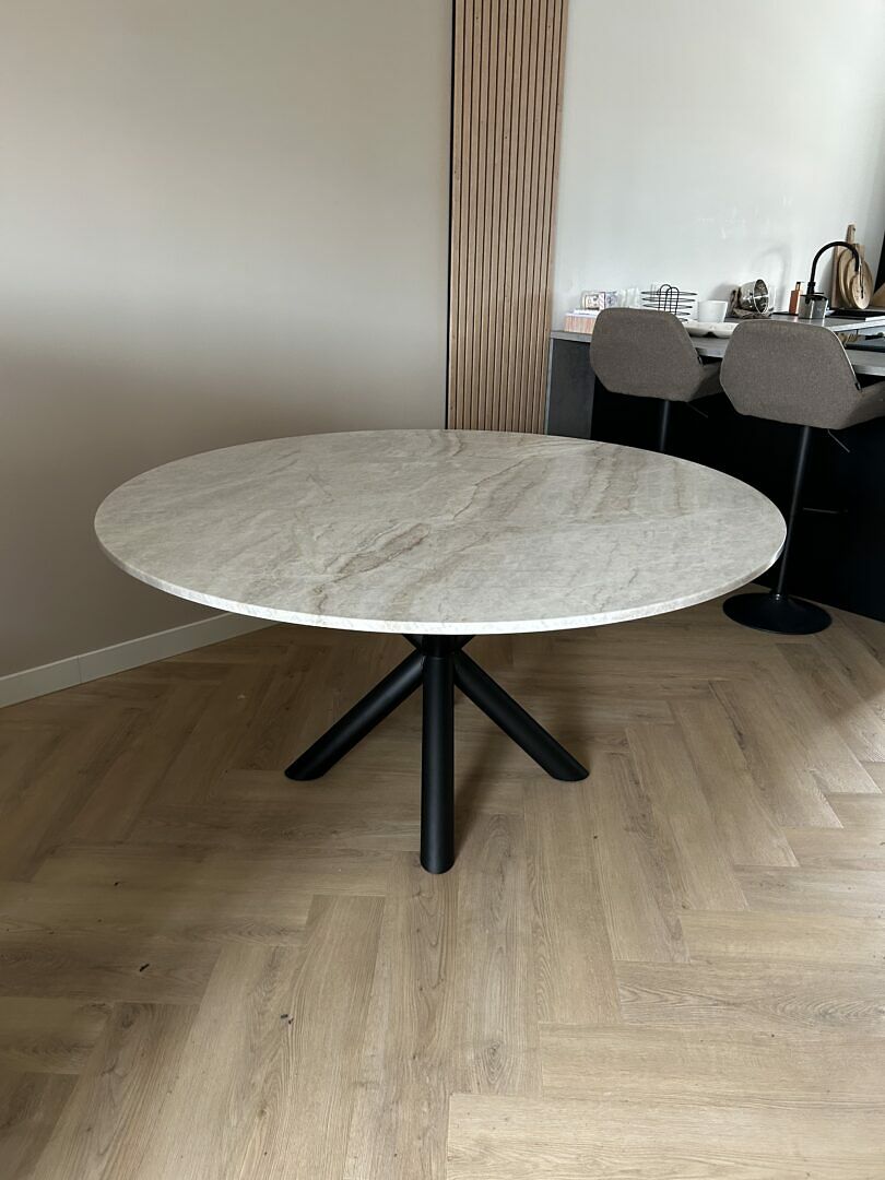 Rond Marmer Eettafel Spinpoot Taj Mahal | Tafels van Steen
