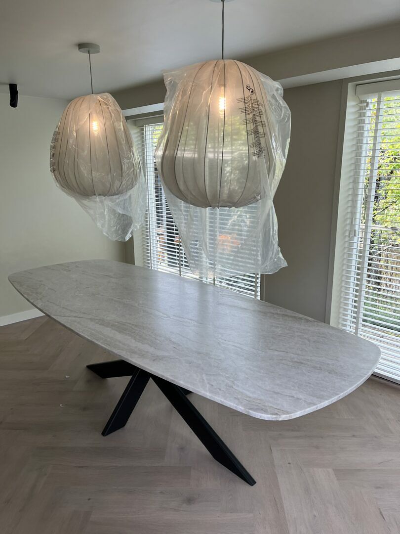 Marmer eettafel deens ovaal matrix | Tafels van Steen