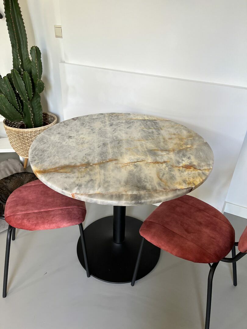 Marmer bistro tafel Cristallo Azzurro | Tafels van Steen