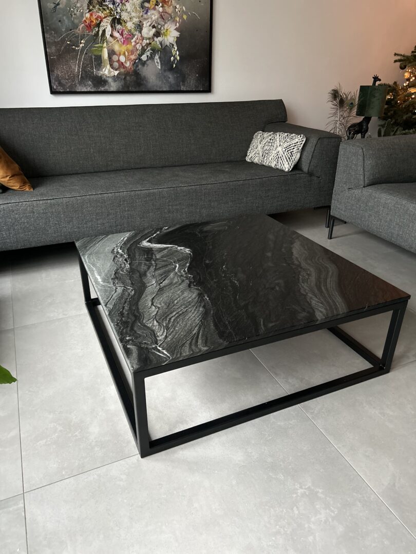 Marmer salontafel vierkant Black Fantasy | Tafels van Steen